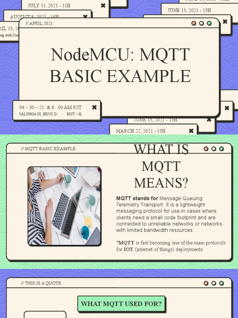 Nodemcu: MQTT Basic Example: // APRIL 2021 | PDF | Computer Architecture | Network Architecture