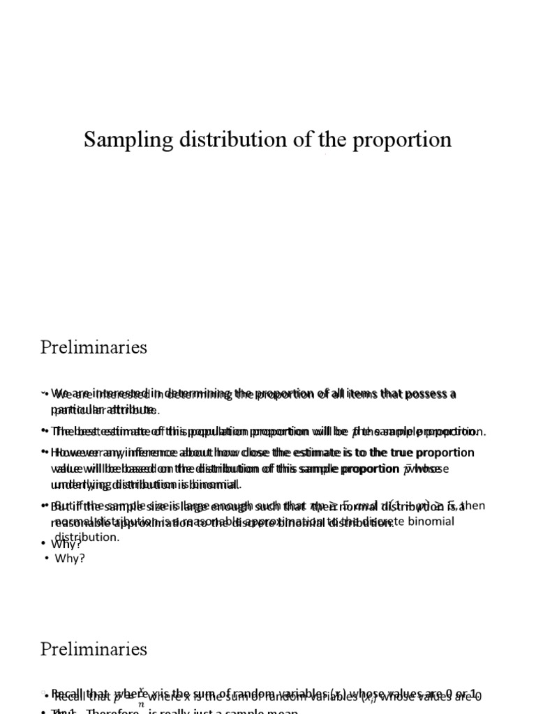 Understanding Sample Proportion Distribution | PDF | Teaching Methods ...