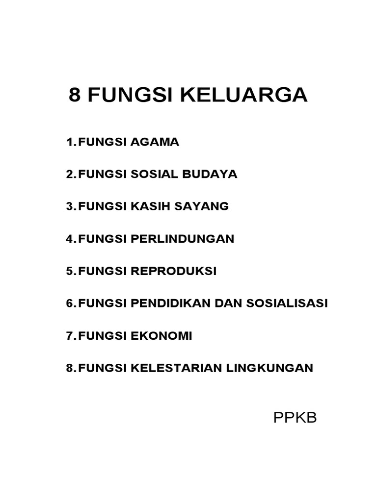 8 Fungsi Keluarga Pdf 