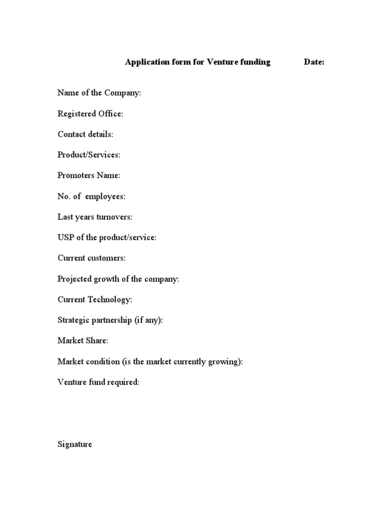 Application Form For VC | PDF
