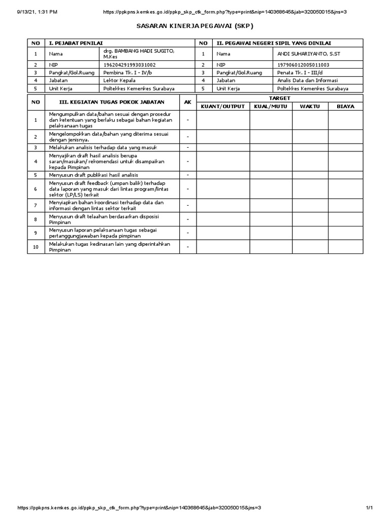 PPKP - SKP - CTK - Form Riski Analis Data & Informasi | PDF