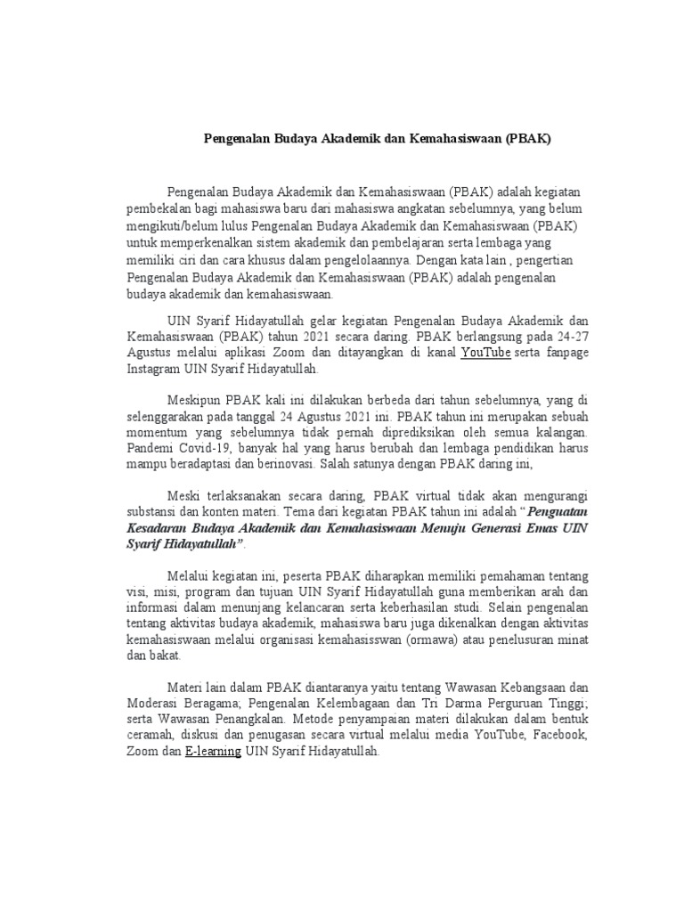 Meringkas Rangkuman PBAK | PDF