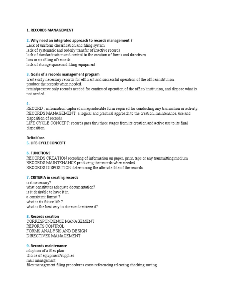 Records Management Program Goals | PDF | Records Management | Business