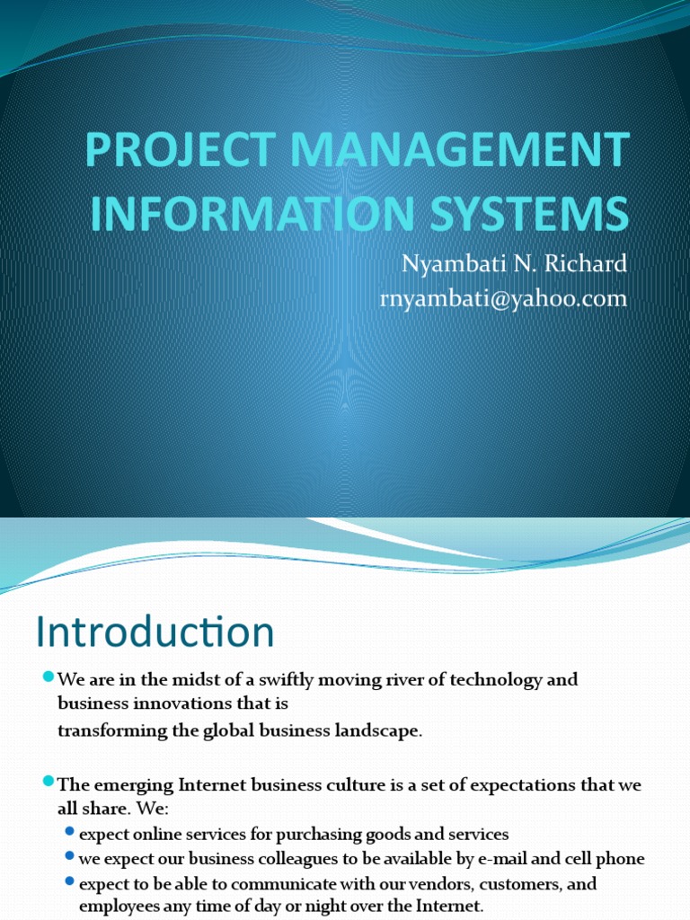Project Management Information Systems: Nyambati N. Richard | PDF ...