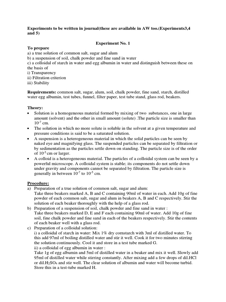 2020 2021 Class IX Chemistry Part 3 AW | PDF | Filtration | Mixture