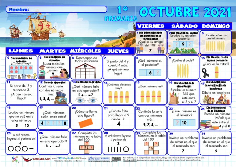 Primero Calendario Octubre | PDF
