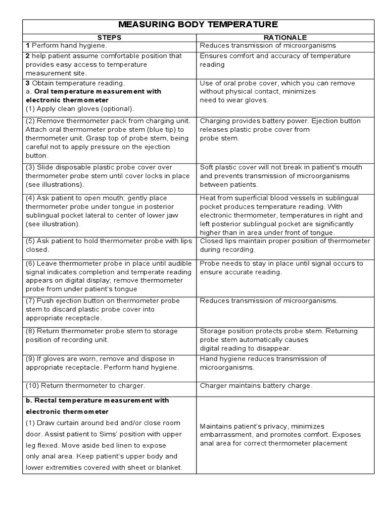 Measuring Body Temperature | PDF | Thermometer | Ear