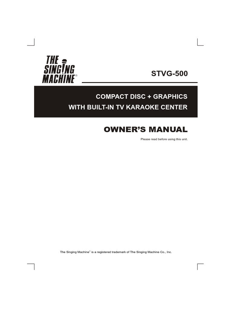 The Singing Machine Stvg-500 | PDF | Ac Power Plugs And Sockets ...
