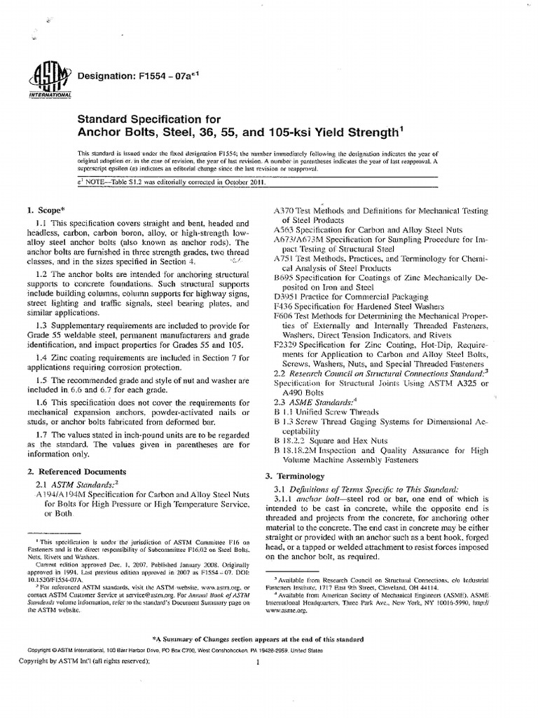 Astm f1554 | PDF