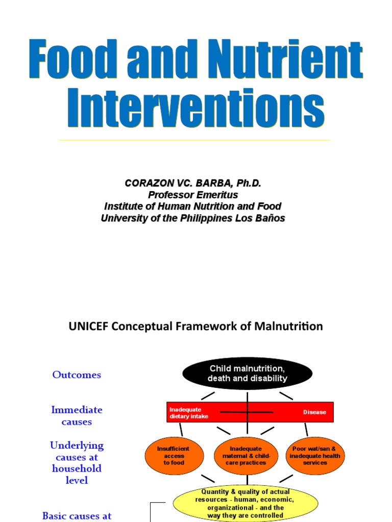 Food & Nutrient Intervention - Specific CVCB | PDF | Malnutrition ...