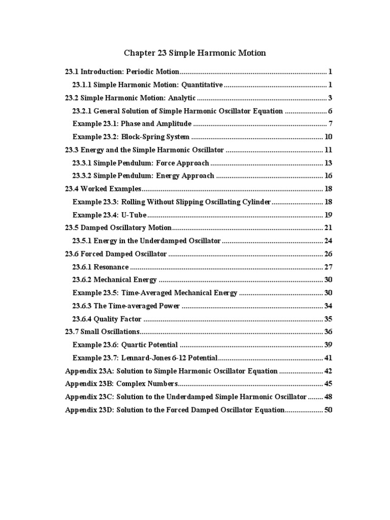 Simple Harmonic Motion Notes | PDF | Damping | Clock