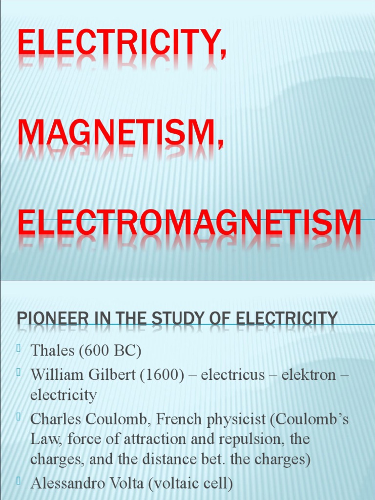 Electricity Magnetism and Electromagnetism | PDF | Electromagnetic ...