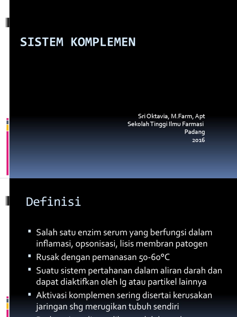 Sistem Komplemen: Fungsi dan Aktivasi | PDF