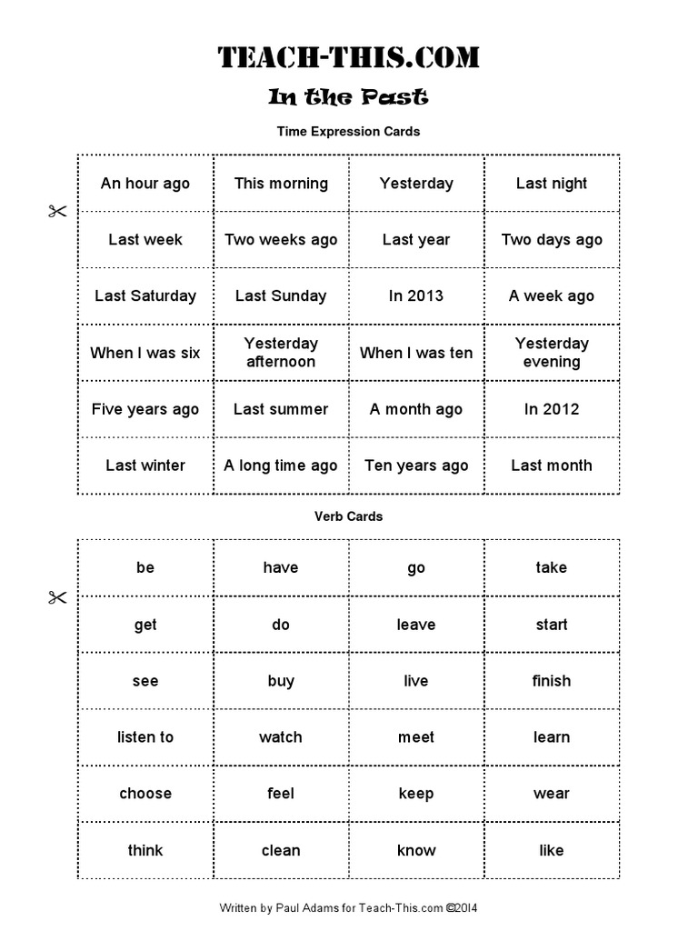 Simple Past Activity | PDF | Verb | Linguistics
