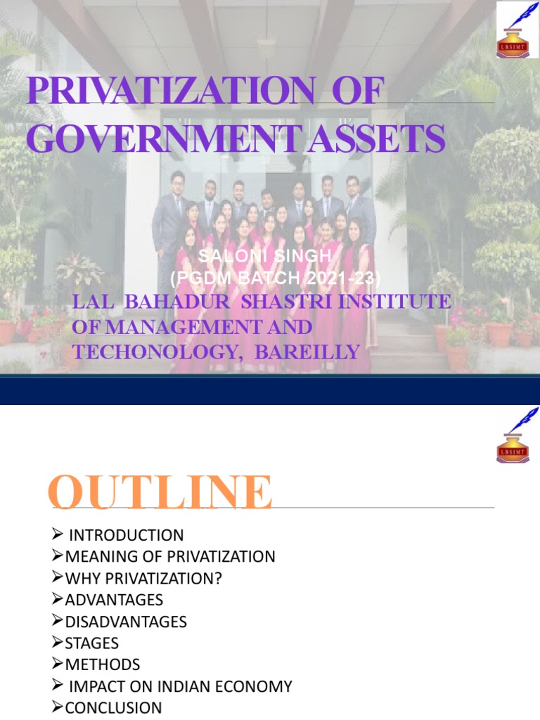 Privatization of GOVERNMENT ASSETS: Good or Bad | PDF | Privatization ...