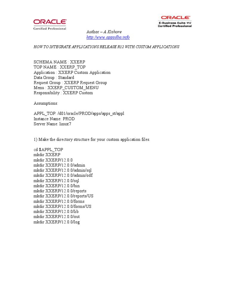 How To Integrate Applications Release R12 With Custom Applications | PDF | Oracle Database ...