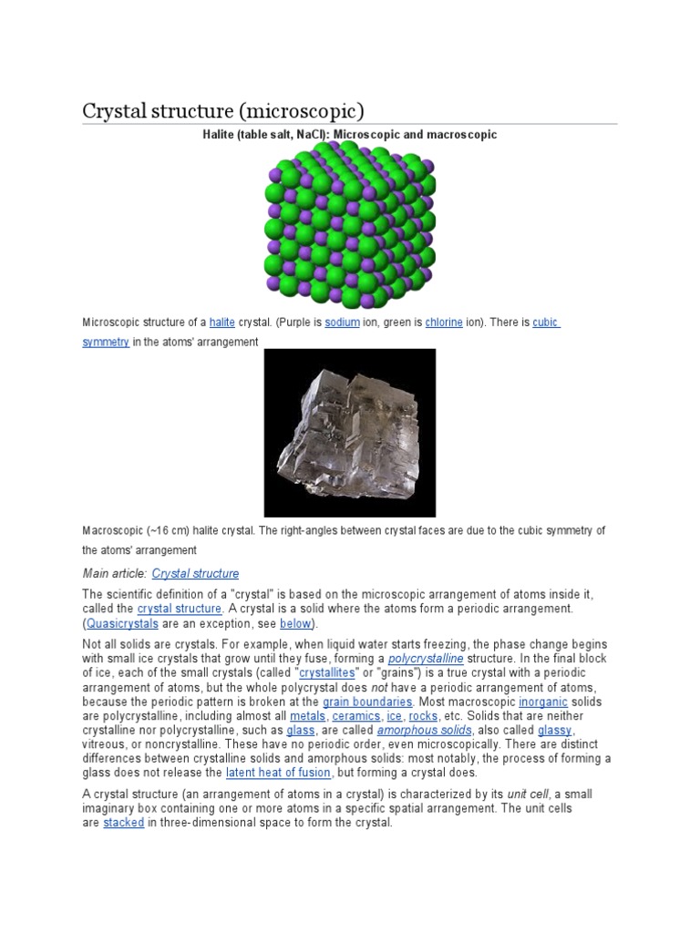 Crystal Structure | PDF | Crystal | Crystal Structure