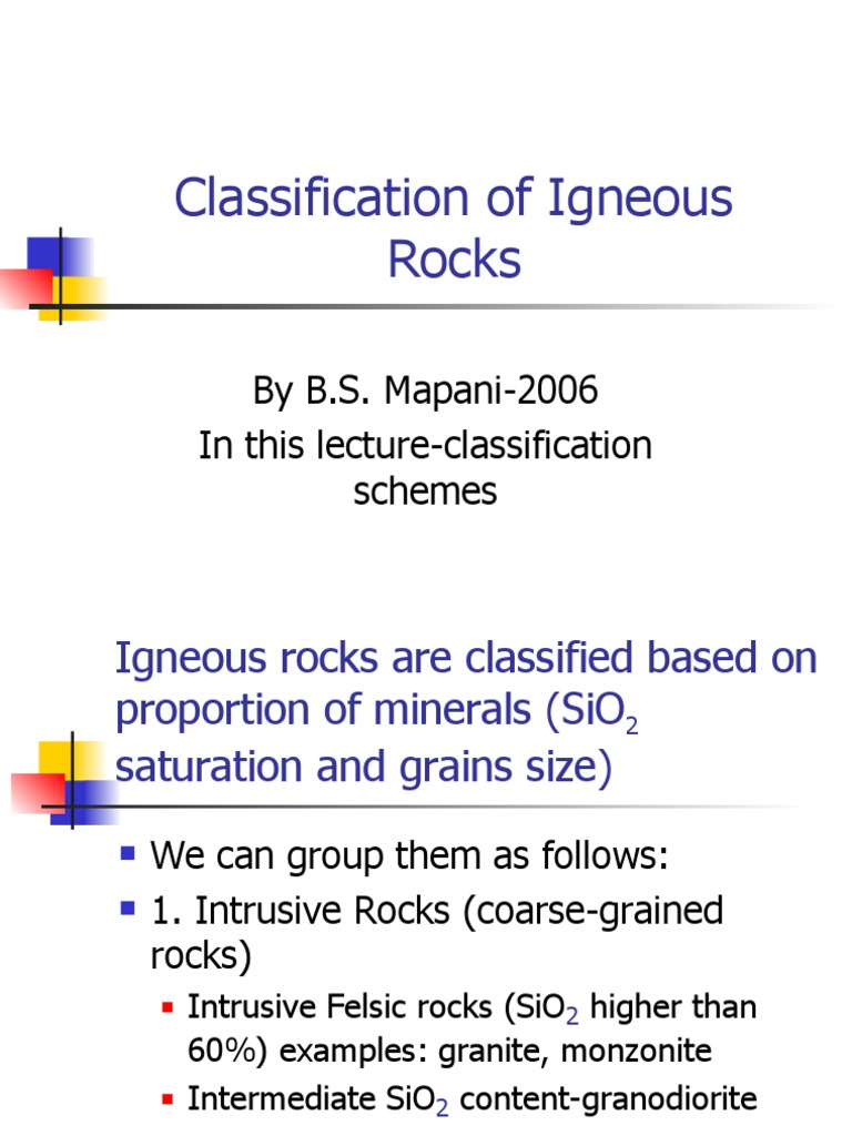 Classification of Igneous Rocks and Uses For Eng-Purposes | PDF | Art ...