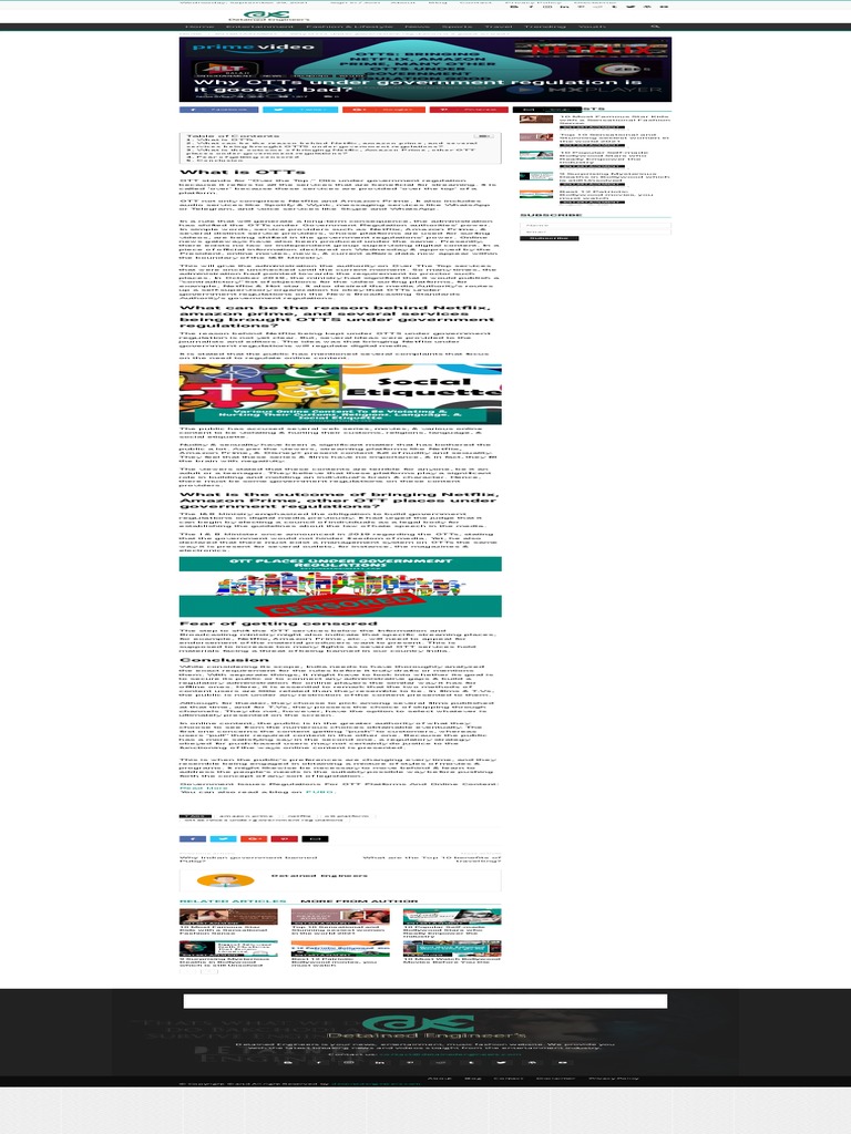 Otts Under Government Regulation, Know What Is The Reason | PDF ...