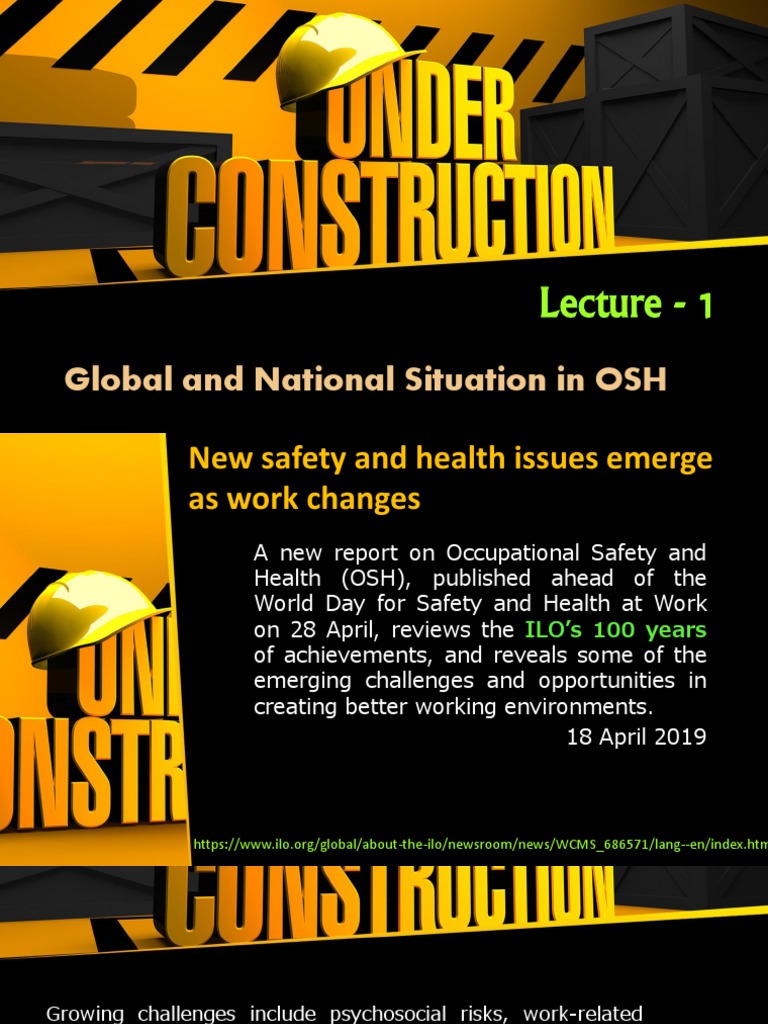 Lecture 1 - Global and National Situation in OSH | PDF | Occupational ...