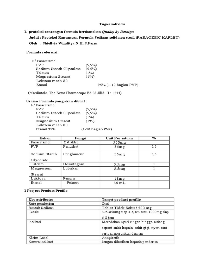 Tugas Individu Protokol Rancangan Formula Injeksi Steril | PDF