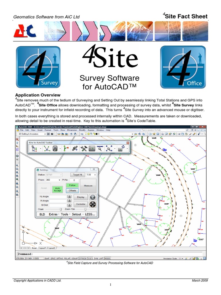 N4ce 4site Fact Sheet | PDF | Surveying | Computer Aided Design