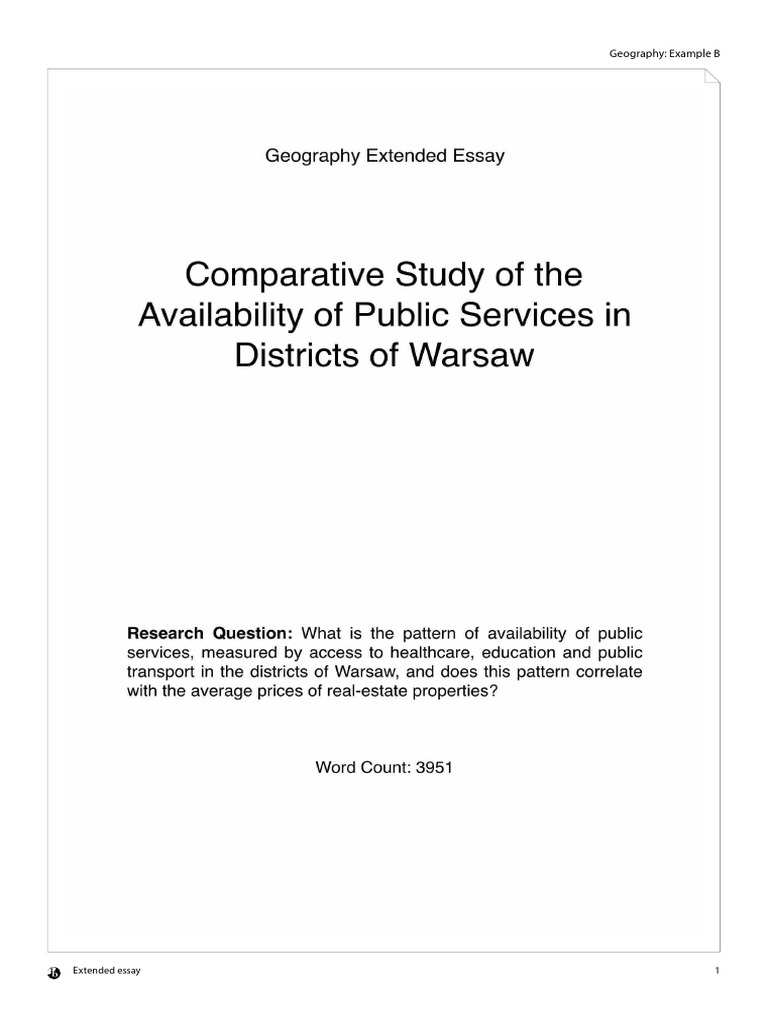 Geography: Example B: Extended Essay 1 | PDF
