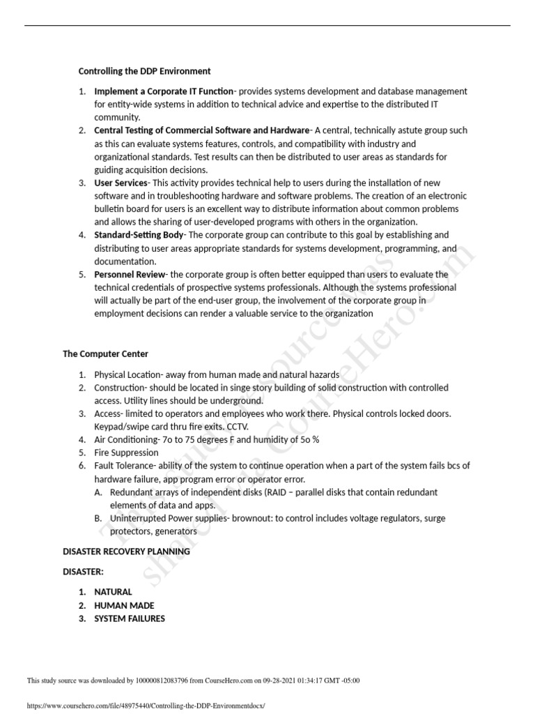 Controlling The DDP Environment | PDF | Information Technology ...