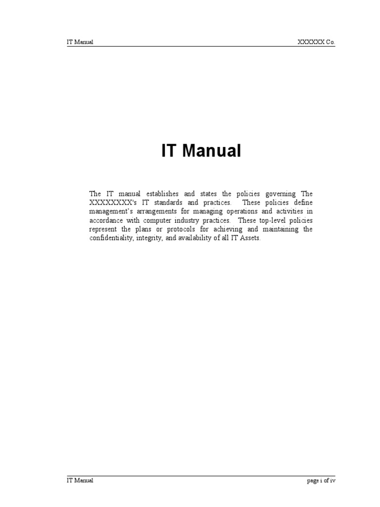 300 IT Manual | PDF | Information Security | Computer Network