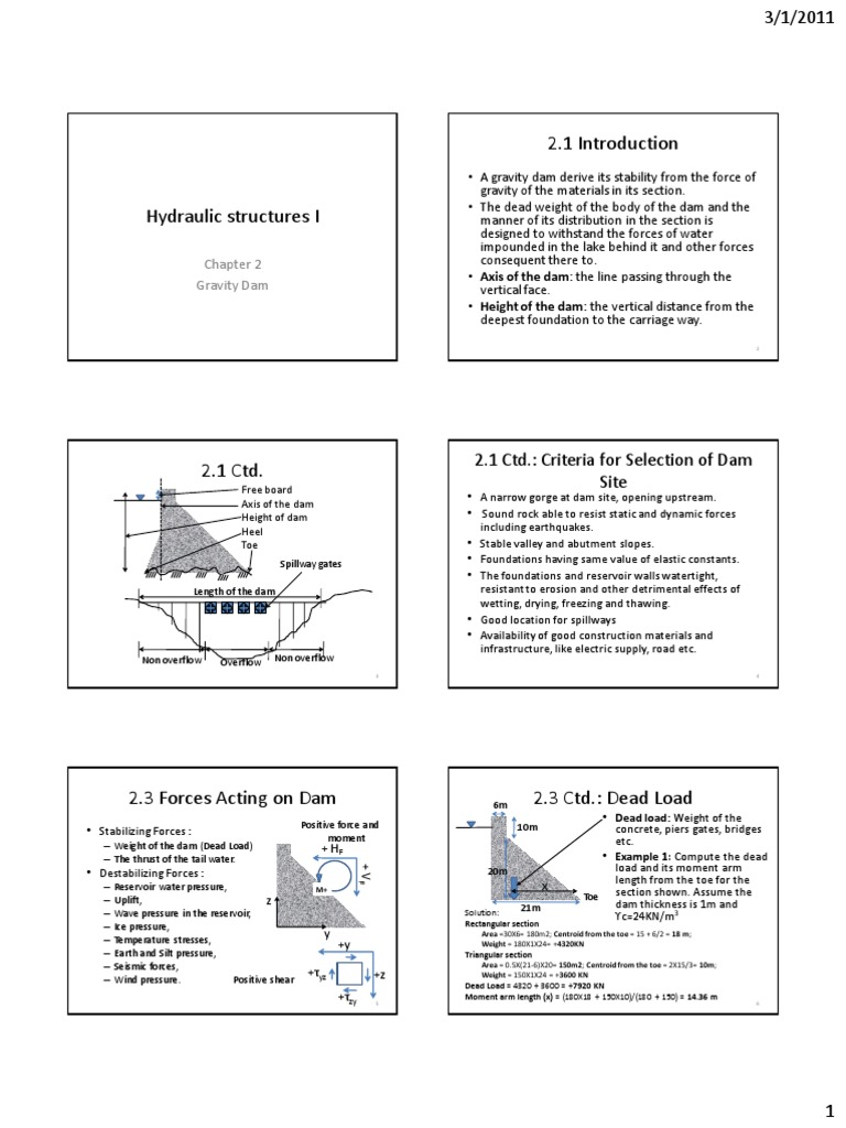 Gravity Dam: 2.1 CTD.: Criteria For Selection of Dam Site | PDF | Dam ...