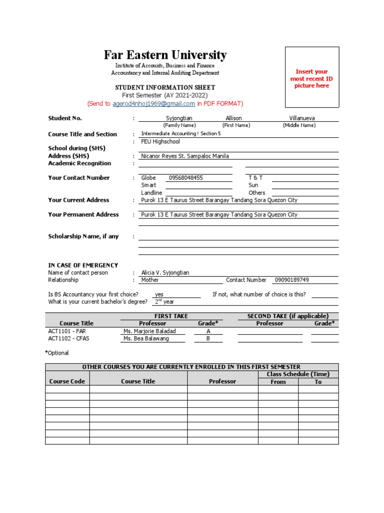Far Eastern University: (Send To in PDF Format) | PDF | Academia