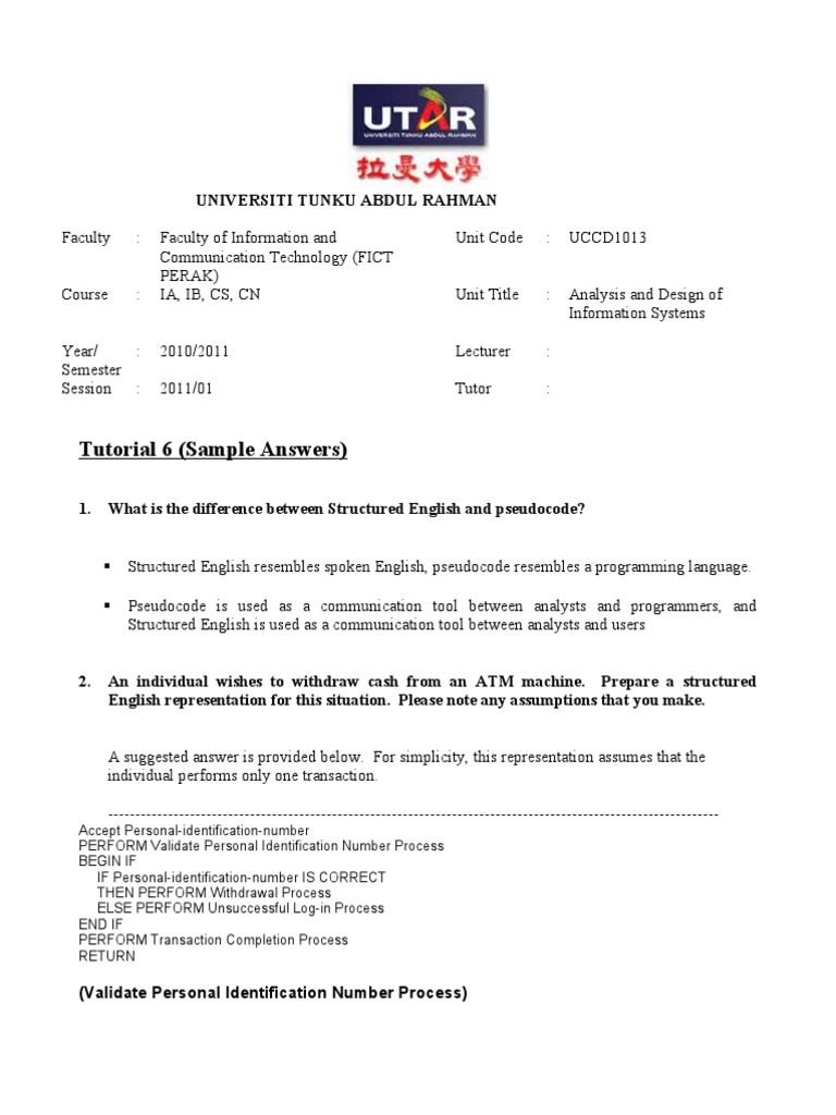 UCCD1013_tutorial6_ans | Personal Identification Number | Identity Document