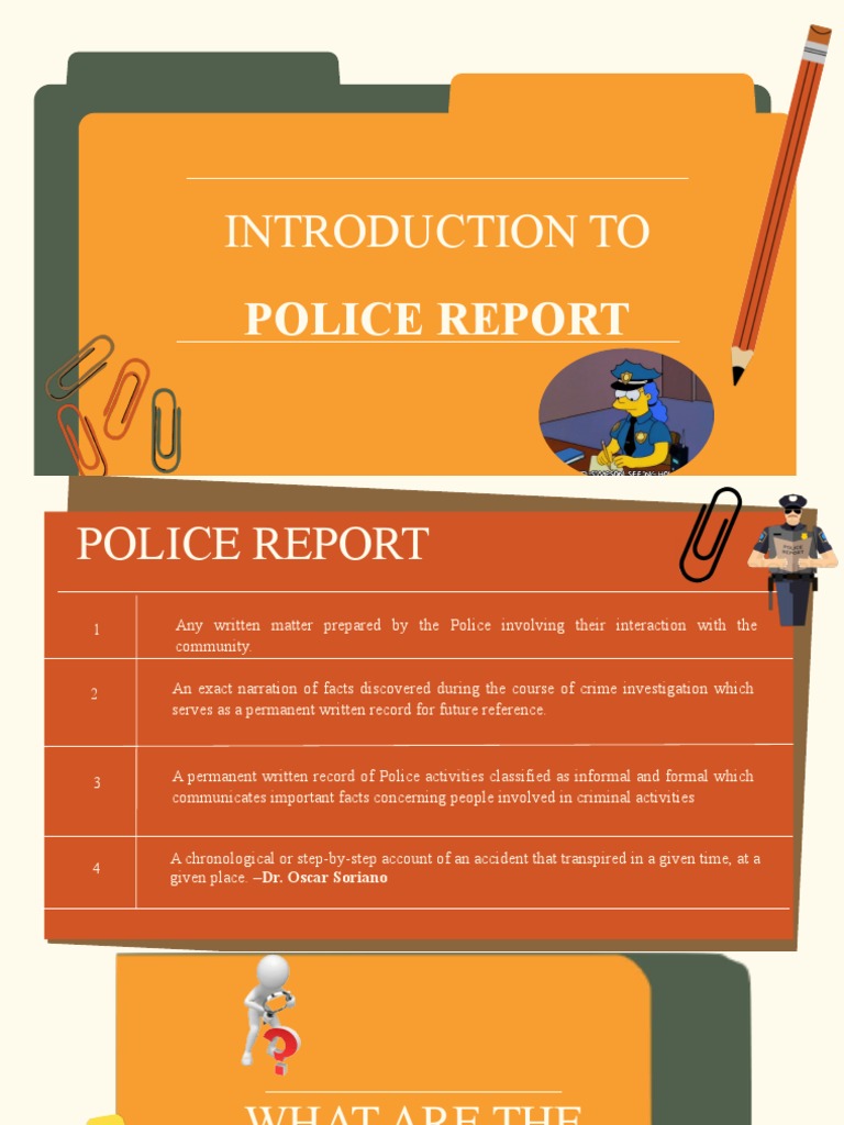 Introduction To Police Report-1st Group | PDF | Police | Crime & Violence