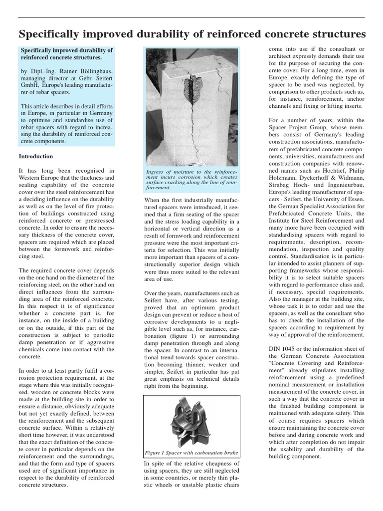Concrete Cover - Spacers | PDF | Concrete | Reinforced Concrete
