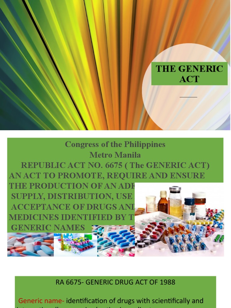 The Generic Act | PDF | Generic Drug | Prescription Drugs