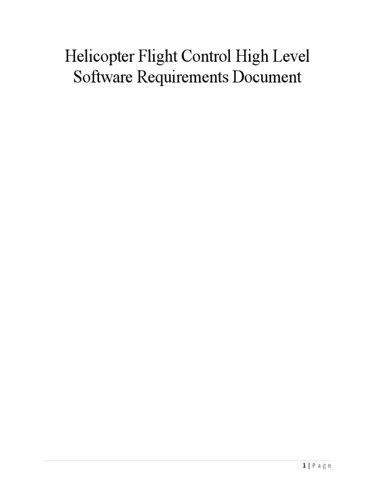 Helicopter Flight Control High Level Software Requirements Document | Download Free PDF ...