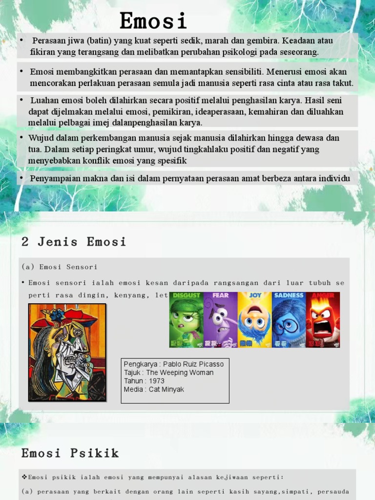 Emosi Peranan Psikologi (Seni Visual Tingkatan 6) | PDF