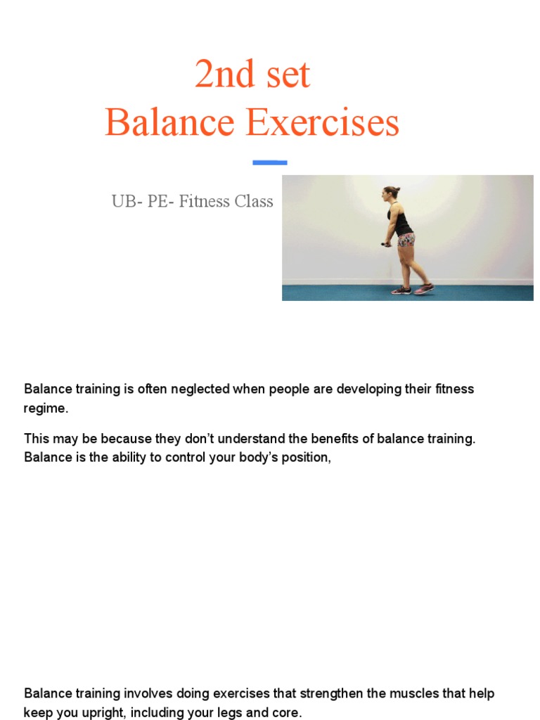 2nd Set Balance Exercises | PDF | Physical Fitness | Management Of Obesity