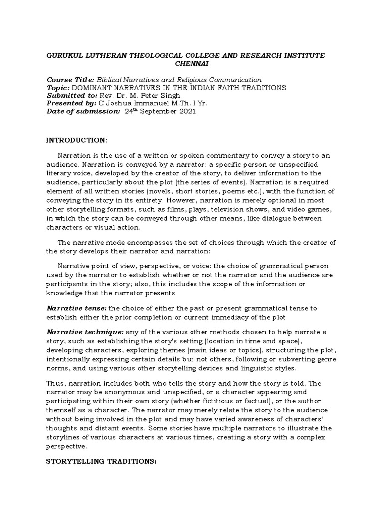 Narrative in Indian Faith | PDF