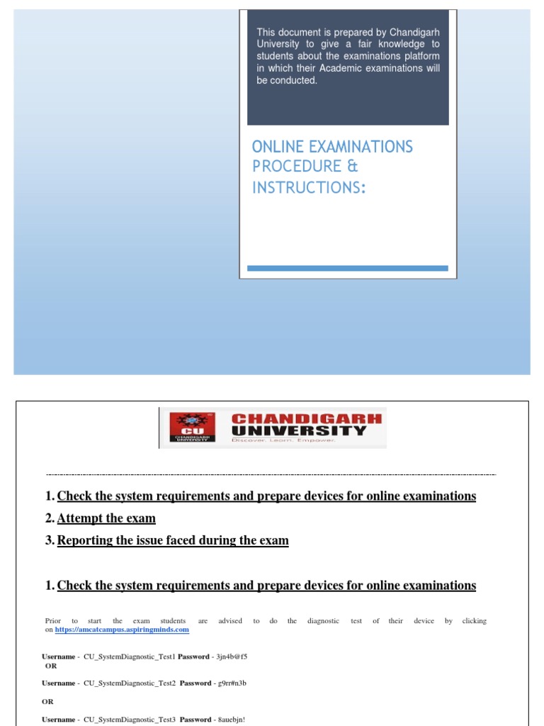 Procedure & Instructions | PDF | Test (Assessment) | Password