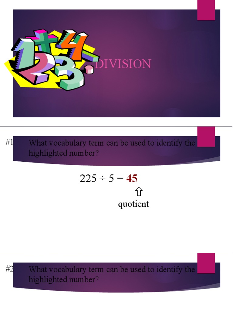 Division Problems and Quotients Guide | PDF | Mathematics | Division ...