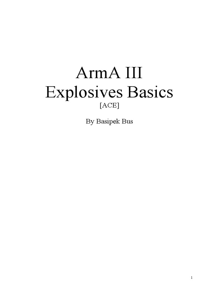 Arma 3 Explosives Guidelet | PDF | Land Mine | Hazards