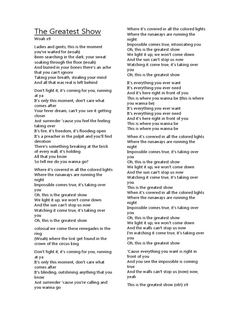 The Greatest Showman | PDF
