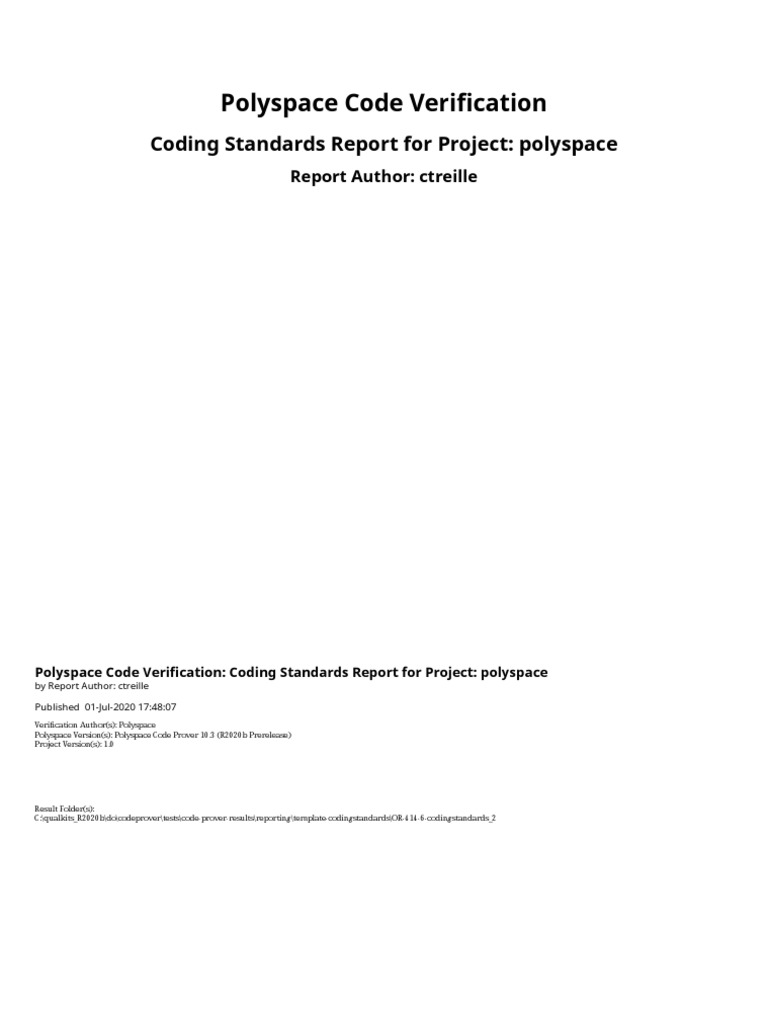 Polyspace Code Verification: Coding Standards Report For Project: Polyspace | PDF | Pointer ...
