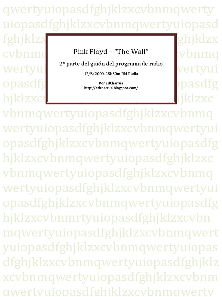 The Wall Pink Floyd 1 | PDF