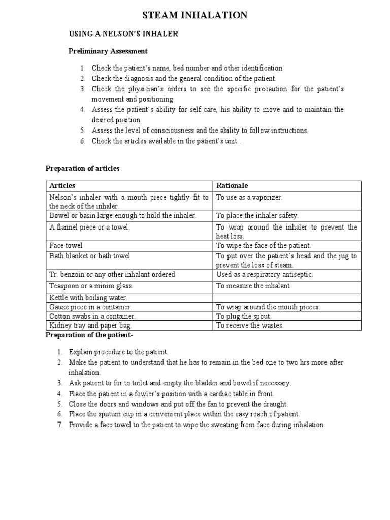 Steam Inhalations and Nebulisation | PDF | Breathing | Respiratory Tract