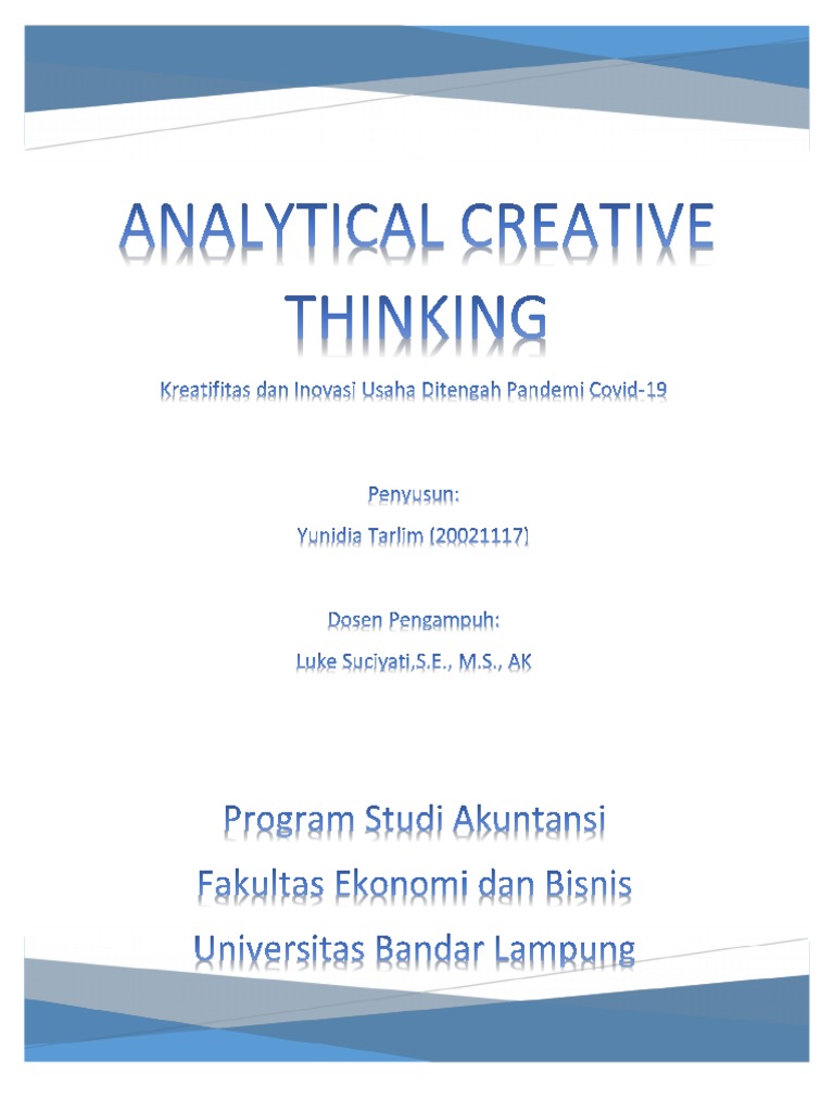 Makalah Analytical Creative Thinking - Yunid | PDF