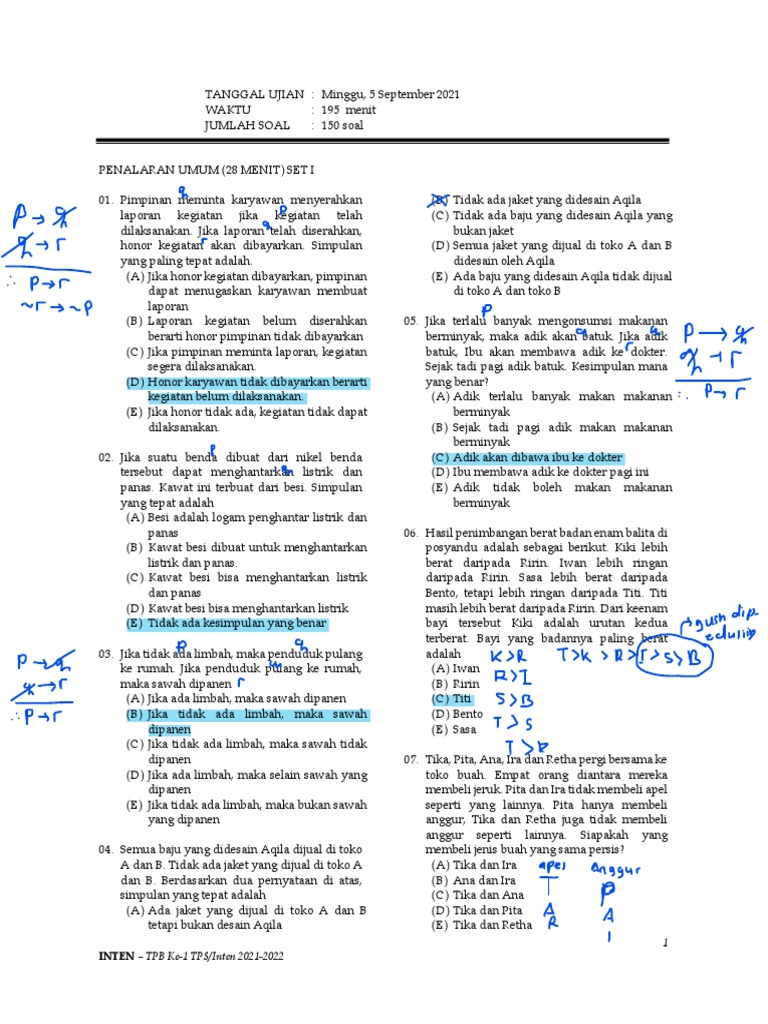 Soal To UTBK Inten - SosHum (5 Sept) | PDF
