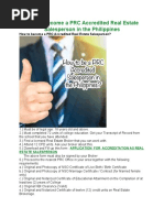 A Complete Guide On How To Be A PRC | PDF | Real Estate Broker | Government