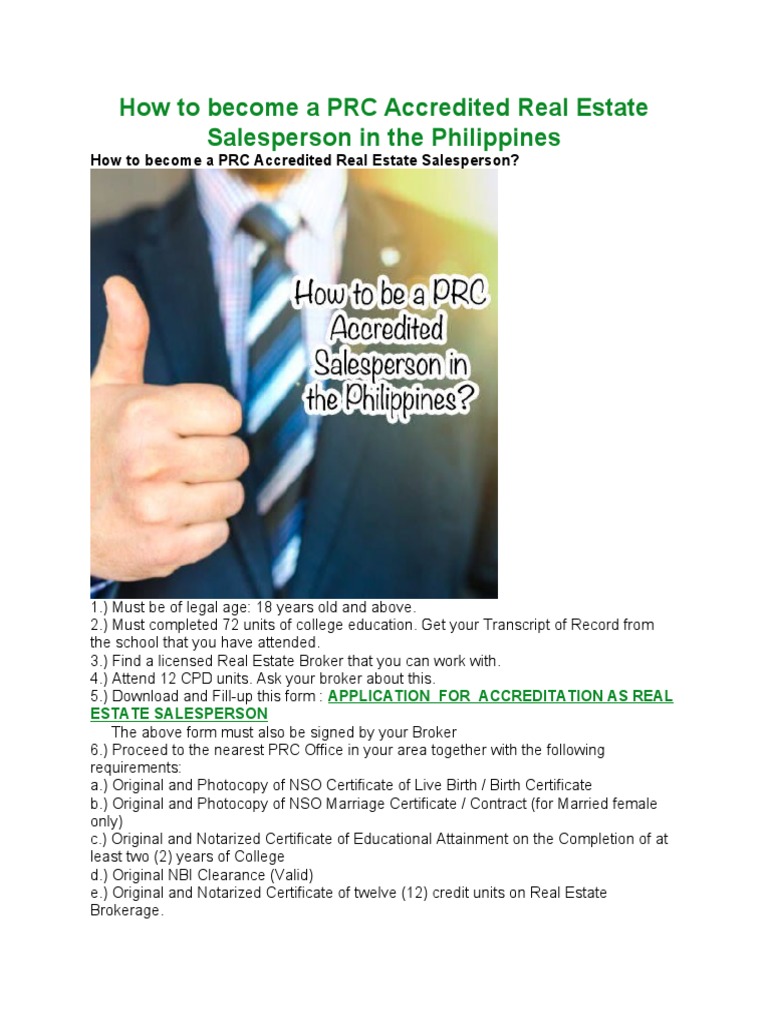 How To Become A PRC Accredited Real Estate Salesperson in The ...